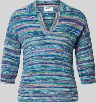 Jake*s Casual Strickpullover mit V-Ausschnitt und 3/4-Arm
