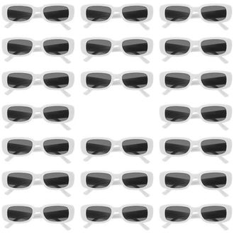 Supvox Lot de 20 set de Lunettes de Soleil Unisexe Blanc Gris, Taille Adulte, L&eacute;g&egrave;res et Esth&eacute;tiques, Protection UV pour Festivals, Voyages et Usage Quotidie