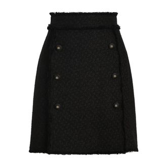 Dolce & Gabbana Kurzer Raschel-Tweedrock - - Skirts - Damen - Schwarzk - XS