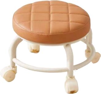 Generic Niedriger Rollhocker 360&deg; Drehbar, Sattelhocker Stuhl, Pedik&uuml;re Hocker Mit Rollen, Ergonomischer Rollsitz Aus PU-Leder, Robuster Hocker F&uuml;r Friseure, 