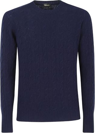 Drumohr pull en maille torsadée - Bleu