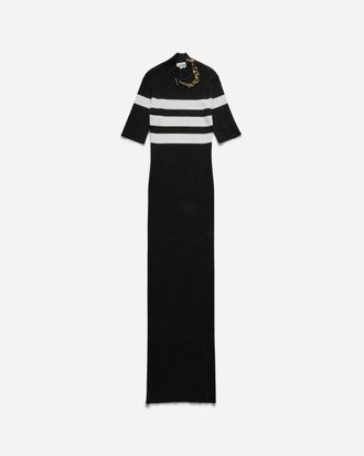 Jean Paul Gaultier Women s Marinière Long Dress Black / White
