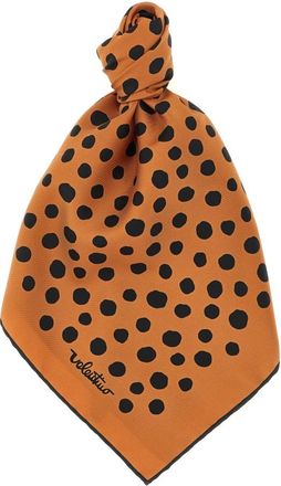 Valentino Garavani Femme, Accessoires, Brun, Taille: ONE Size Foulard en soie &agrave; pois dalmatien