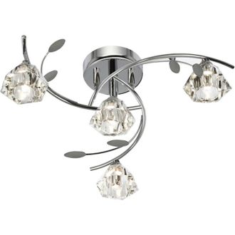 Searchlight Searchlight - Plafonnier sierra - 4L faible hauteur, chrome, verre transparent GU10 4x33W maxi