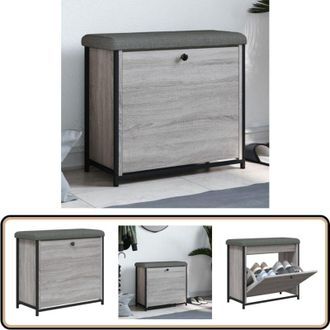 vidaXL Schuhbank mit Klappe Grau Sonoma 62x32x56 cm - Schuhbank - Garderobe - Eingangsbereich - Flurbank - Aufbewahrungsbox