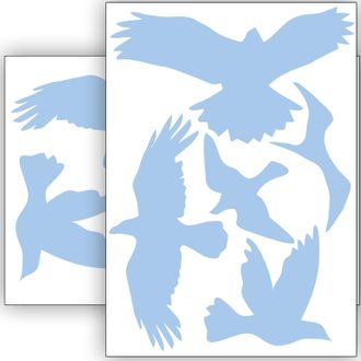 Sticker Genie Vogelschutz und Fensterschutz - 10 Aufkleber - Schutz vor Vogelschlag - Sticker V&ouml;gel (Babyblau)