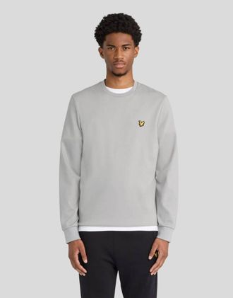 Lyle & Scott Midlayer mit Rundhalsausschnitt aus Fly-Fleece in Y106 Ultimate Grey-Grau