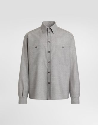 Dolce & Gabbana Hemd Aus Wolle - Mann Hemden Grau 42