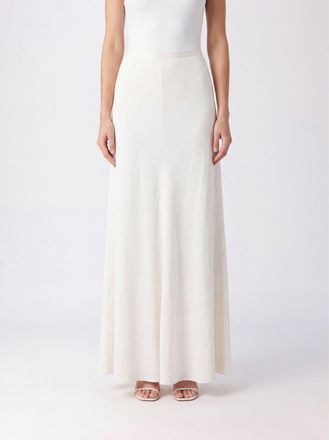 Alberta Ferretti Jupe crayon longue en satin &agrave; taille haute avec ourlet asym&eacute;trique
