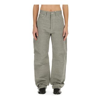 Maison Margiela Homme, Pantalons, Bleu, Taille: W30 Jeans &agrave; Ourlet Revers