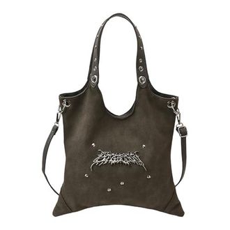 Generic Sac &agrave; bandouli&egrave;re &eacute;l&eacute;gant en cuir synth&eacute;tique avec rivets - Grande capacit&eacute; - Tendance - Sac &agrave; main cr&eacute;atif sous les bras - Pour voyage, rendez-vous, 