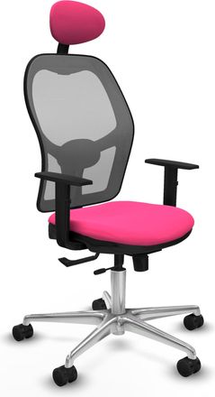 Piqueras y Crespo Schreibtischstuhl mit Rollen, Rosa Jorquera mit 1D-Armen, h&ouml;henverstellbare Lendenwirbelst&uuml;tze und festes Kopfteil, ausgestattet mit Syncro/Traslack u