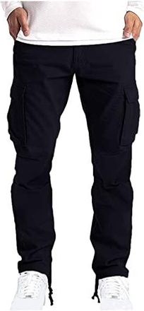 Generic Pantalon cargo d&eacute;contract&eacute; classique pour homme - Uni - Confortable - Respirant - Fermeture &eacute;clair - Extensible - Avec poches - Pour lext&eacute;rieur et le 