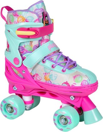 Playlife Rollschuhe f&uuml;r Kinder - Roller Skate Lollipop in pink/gr&uuml;n - gr&ouml;&szlig;enverstellbarer Rollschuh f&uuml;r M&auml;dchen - verstellbare Rollerskates