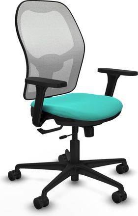 Piqueras y Crespo Stuhl mit R&uuml;ckenlehne aus Netzstoff mit 3D-Armen, h&ouml;henverstellbare Lendenwirbelst&uuml;tze, ausgestattet mit Syncro/Traslack und eingespritztem Schaum. Mi