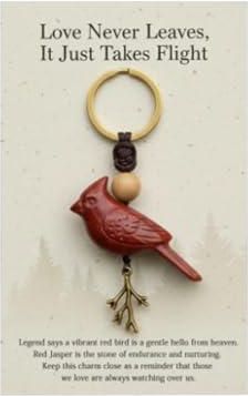 Generic Song of Nature Porte-cl&eacute;s oiseau avec carte de message r&eacute;confortante pour la paix et le courage, cadeau pour les amis, les amoureux de la nature et le