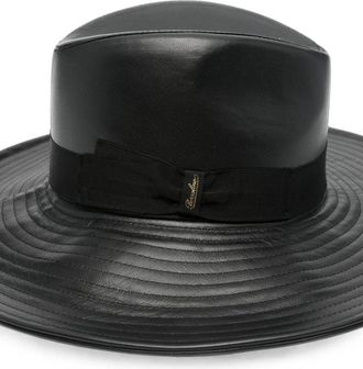 Borsalino P0000 Quilted Calf Leather Fedora - Black