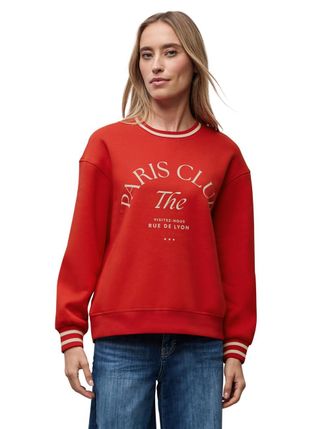 Street One Damen 3017324 Loose Fit Print Sweatshirt, Racing red, 42