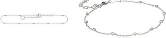 Thomas Sabo Damen Fußkette klassisch 925 Sterlingsilber AK0031-001-21-L27v & Damen Fußkettchen Fußkette Kugeln 925 Sterling Silber AK0002-001-12-L27v