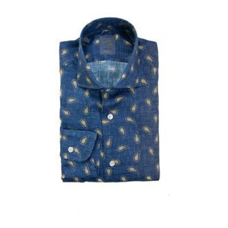 Barba Homme, Chemises, Bleu, Taille: M Chemise Boutonn&eacute;e Imprim&eacute; Paisley