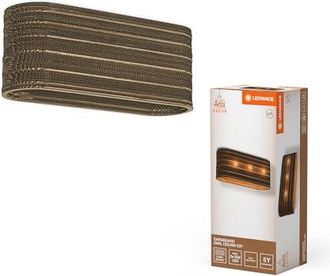 Ledvance Deckenleuchte 3-flammig Decor Cardboard Oval braun aus Wellpappe, E27, 600 mm Länge, Leuchtenschirm aus recyceltem Material, nachhaltig durch austausc