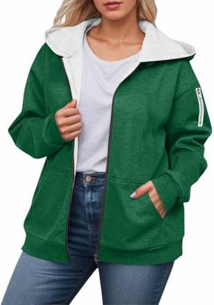 Generic Blouson Chaud Femme Veste polaire &agrave; capuche grande taille pour femme manteau dhiver chaud et confortable en coupe oversize pour un usage quotidien et 