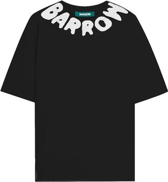 Barrow Barrow, Homme, Tops, Noir, Taille: M Robe en coton avec ourlet &agrave; franges