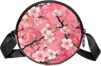 Generic Sac &agrave; bandouli&egrave;re Circle pour femme, petit sac &agrave; bandouli&egrave;re cerise avec fermeture &eacute;clair, bretelles r&eacute;glables, sac &agrave; main rond d&eacute;contract&eacute; pour femme