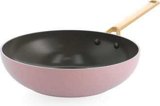 BK Sublime Keramik-Antihaft-Wok 28 cm/3,69, PFAS-frei, Induktion, Goldene Edelstahlgriffe, Backofenfest bis 220 &deg;C, Sp&uuml;lmaschinenfest, Rosa
