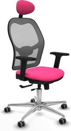 Piqueras y Crespo Rosa Schreibtischstuhl mit 2D-Armen, h&ouml;henverstellbare Lendenwirbelst&uuml;tze und festes Kopfteil, ausgestattet mit Syncro/Traslack und injiziertem Schaum
