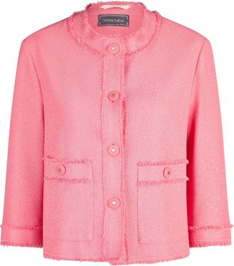 White Label Kastenjacke mit Fransen, L&auml;nge Gr 38: 54 cm