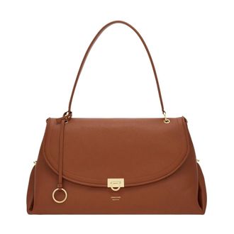 Ferragamo Ledertasche mit Logo - - Bags - Damen - Braun - ONE SIZE