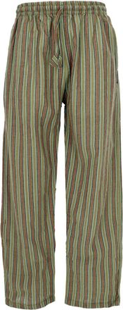Guru Shop Gestreifte Yogahose, Unisex Baumwoll-Goa-Hose - Gr&uuml;n, Herren, Baumwolle, Size:XL
