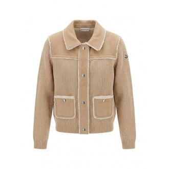 Moncler Cardigan Tricot Matelass&eacute; - Femme - Pulls - Brun - Taille: 40 FR