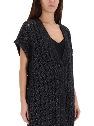 Herno Perforated Alpaca Vest - Black