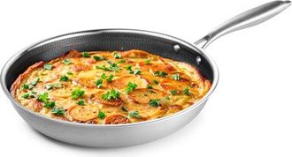 Bratmaxx Edelstahl-Pfanne 20cm | silber 3-lagig mit Wabenstruktur | Bratpfanne & Universalpfanne