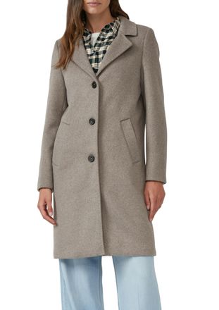 s.Oliver Langmantel S.OLIVER, Damen, Gr. 38, beige (taupe melange), Web, Obermaterial: 70% Polyester, 30% Wolle. Futter: 100% Polyester, unifarben, gerade knie