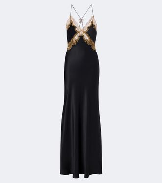Rebecca Vallance Robe nuisette Windsor en soie &agrave; dentelle