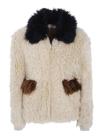 Marni Lederjacke - Wei&szlig;