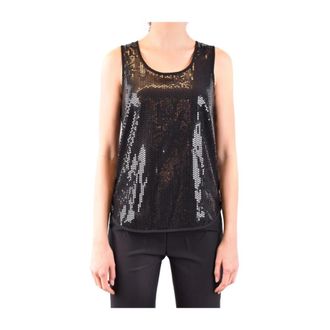 P.A.R.O.S.H. Schwarzes &auml;rmelloses Tank-Top f&uuml;r Frauen - - Tops - Damen - Schwarzk - XS