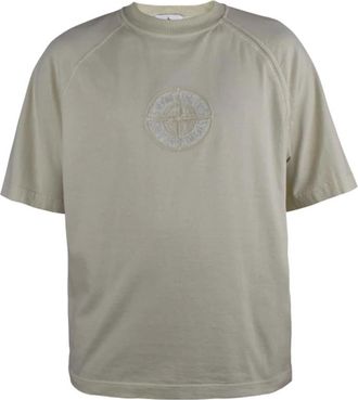 Stone Island Homme, Tops, Jaune, Taille: XL Cotton Jersey T-shirt