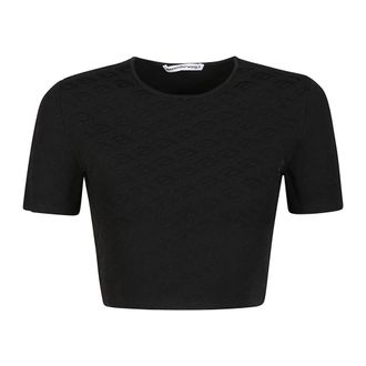 Alexander Wang Verzerrtes Logo T-Shirt - - Blouses & Shirts - Damen - Schwarzk - XS