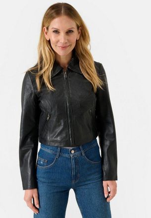 Ricano Lederjacke Mia Hochwertiges Lamm-Nappa Leder