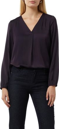 Comma Satinbluse mit V-Ausschnitt