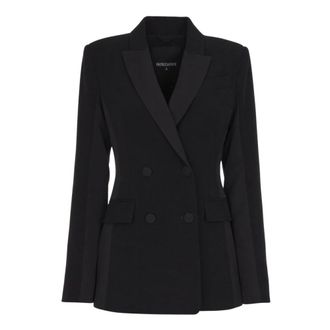 Patrizia Pepe Figurbetonter Zweireihiger Blazer - - Jackets - Damen - Schwarzk - S