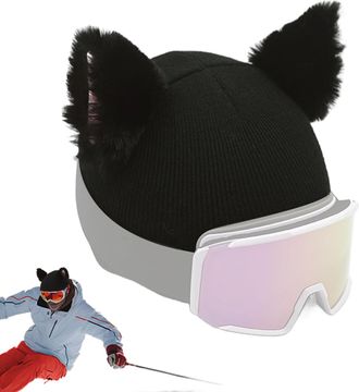 Generico F&uuml;r Katzen: sch&ouml;ne Pl&uuml;schm&uuml;tze, Winterschutz, flauschig, weiche M&uuml;tze f&uuml;r Ski zum Snowboarden, f&uuml;r Erwachsene und Kinder, Zubeh&ouml;r f&uuml;r Sport