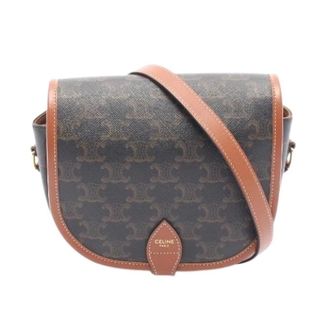 Celine Pre-owned Sac bandouli&egrave;re moyen Folco en toile enduite PVC et cuir - Femme - Pre-owned - Brun - Taille: ONE Size