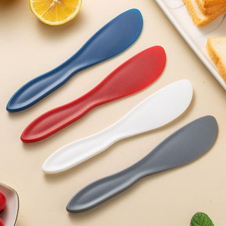 Generic 4 Stück Plastik Buttermesser Aufstrichmesser für Marmelade Butter Sahne Käse, Antihaft Besteck, Kunststoff Rutschfester Buttermesser (Blue+Grey+White+