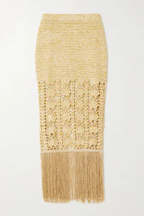 Retrof&ecirc;te Naida Midirock Aus Metallic-h&auml;kelstrick - Elfenbein