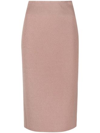 Stella McCartney jupe mi-longue en maille nervur&eacute;e - Tons neutres